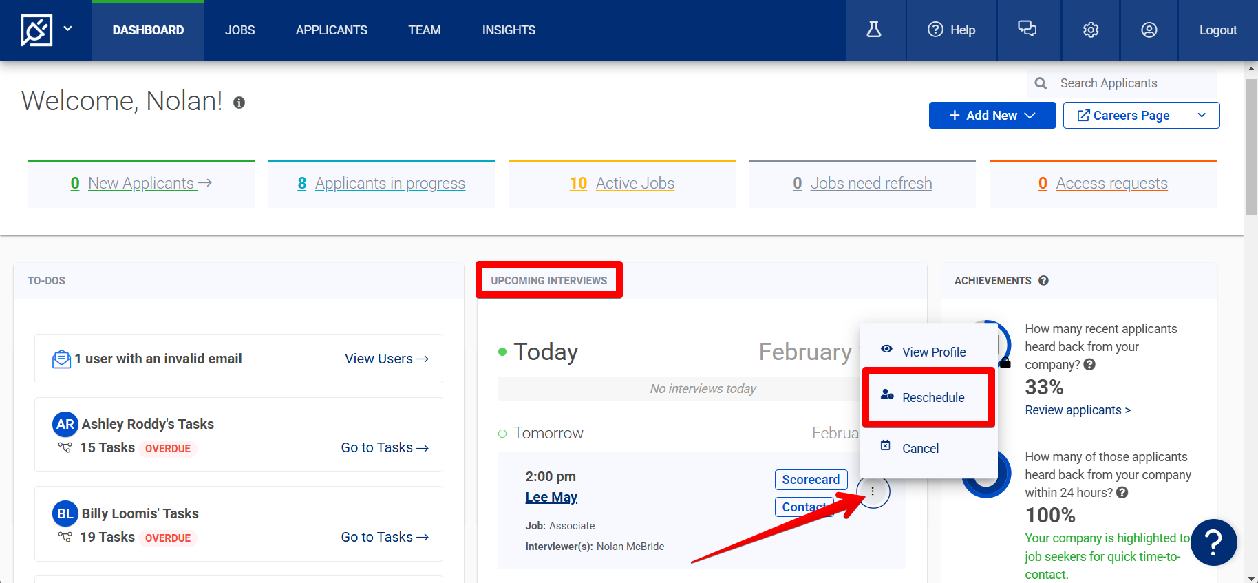 Scheduling interviews using Autopilot